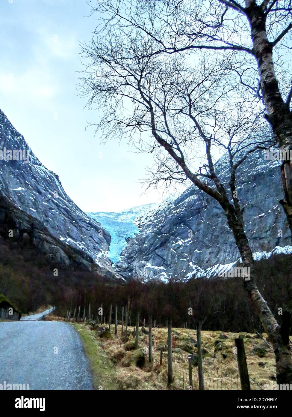 Briksdal glacier in Norway during winter Stock Photo - Alamy