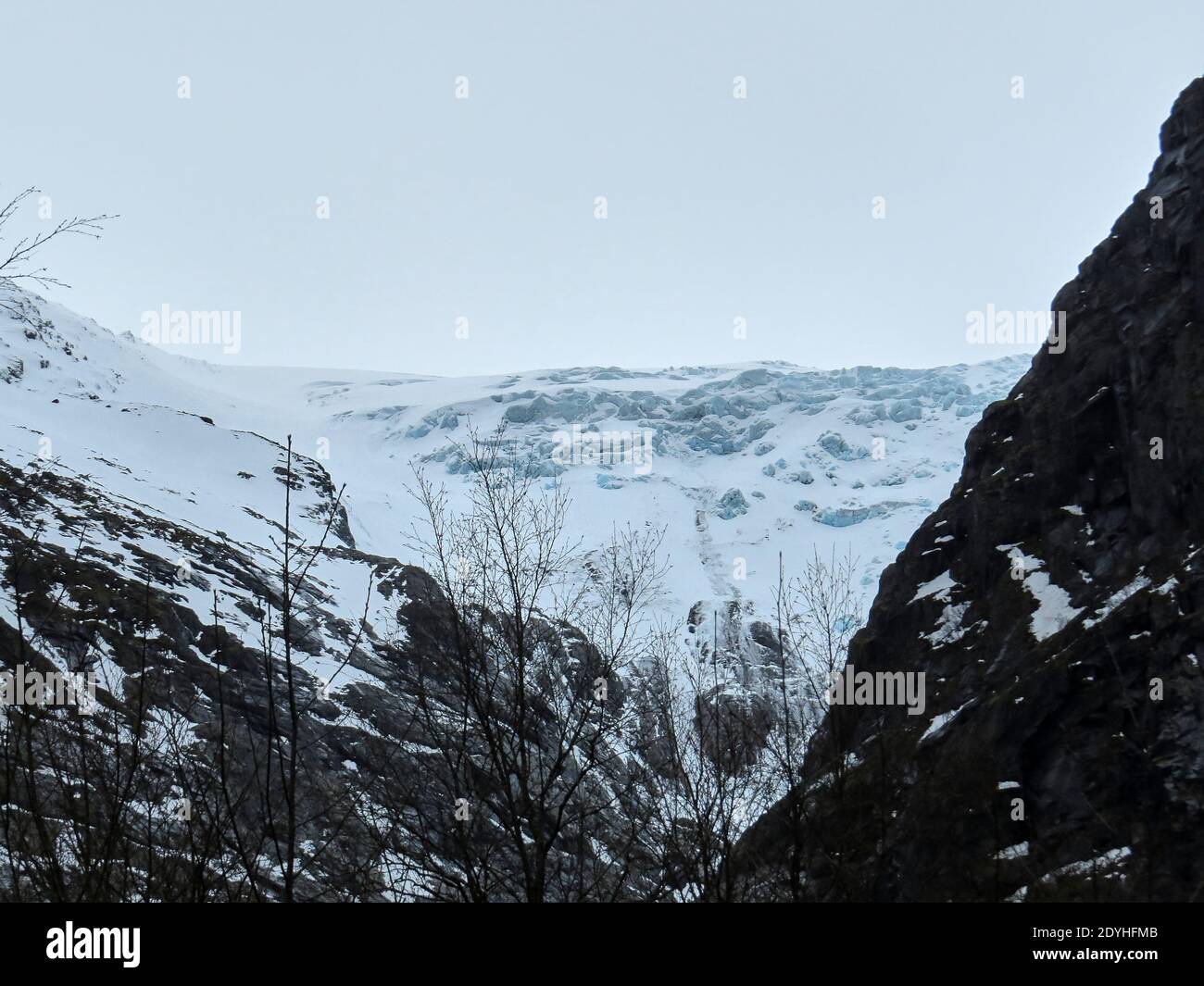 Briksdal glacier in Norway during winter Stock Photo - Alamy