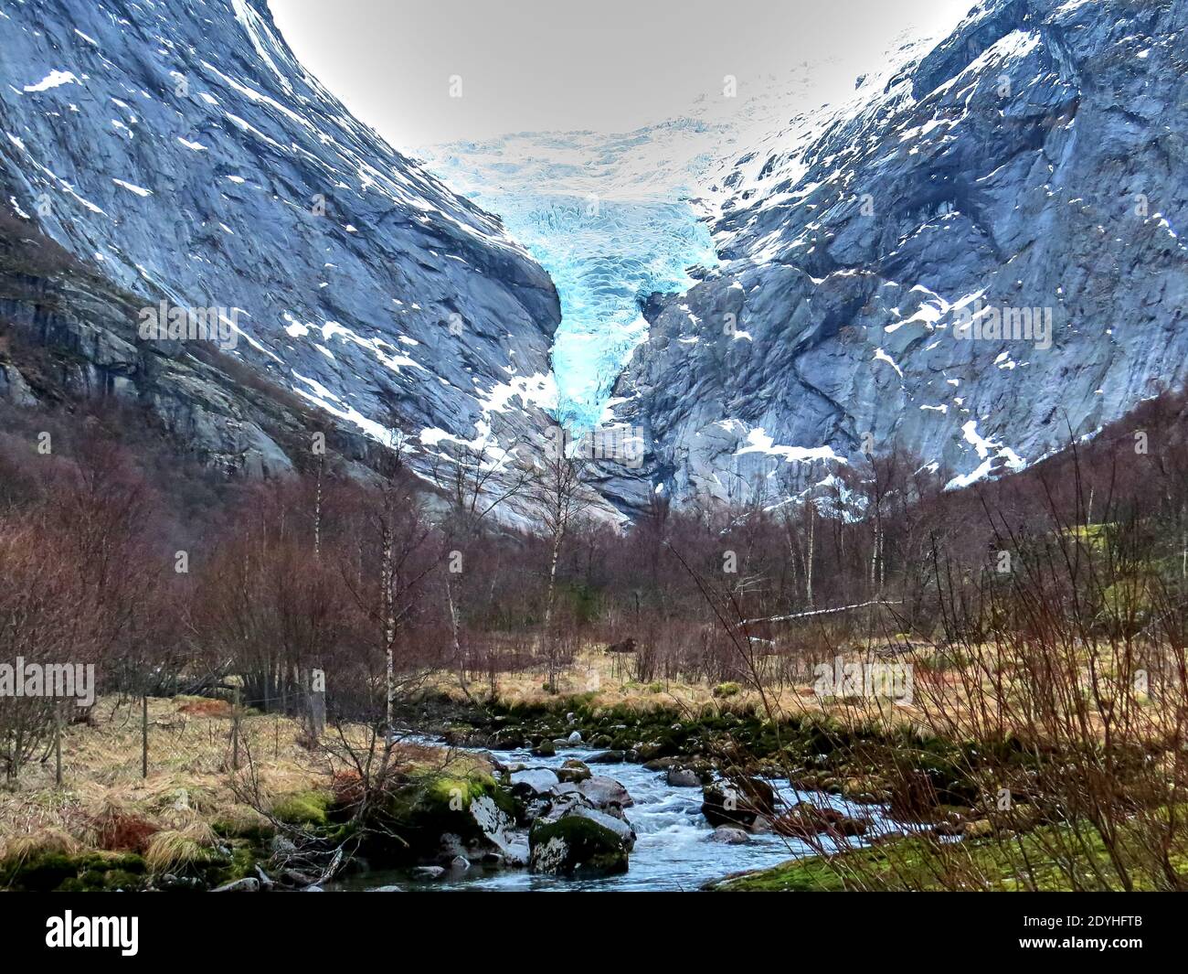 Briksdal glacier in Norway during winter Stock Photo - Alamy