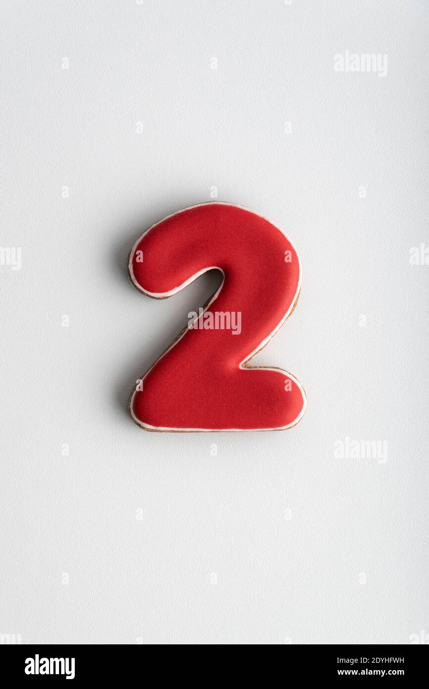 Glazed painted cookies number 2. Gingerbread cookies as numbers on ...