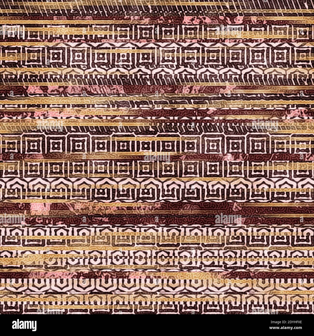 Seamless ethnic tribal pattern stripes rug design Stock Photo - Alamy