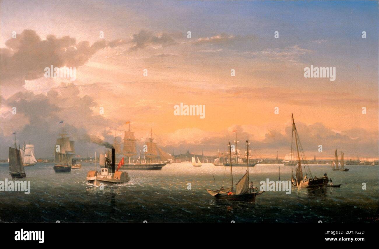 Fitz Henry Lane - Boston Harbor Stock Photo - Alamy