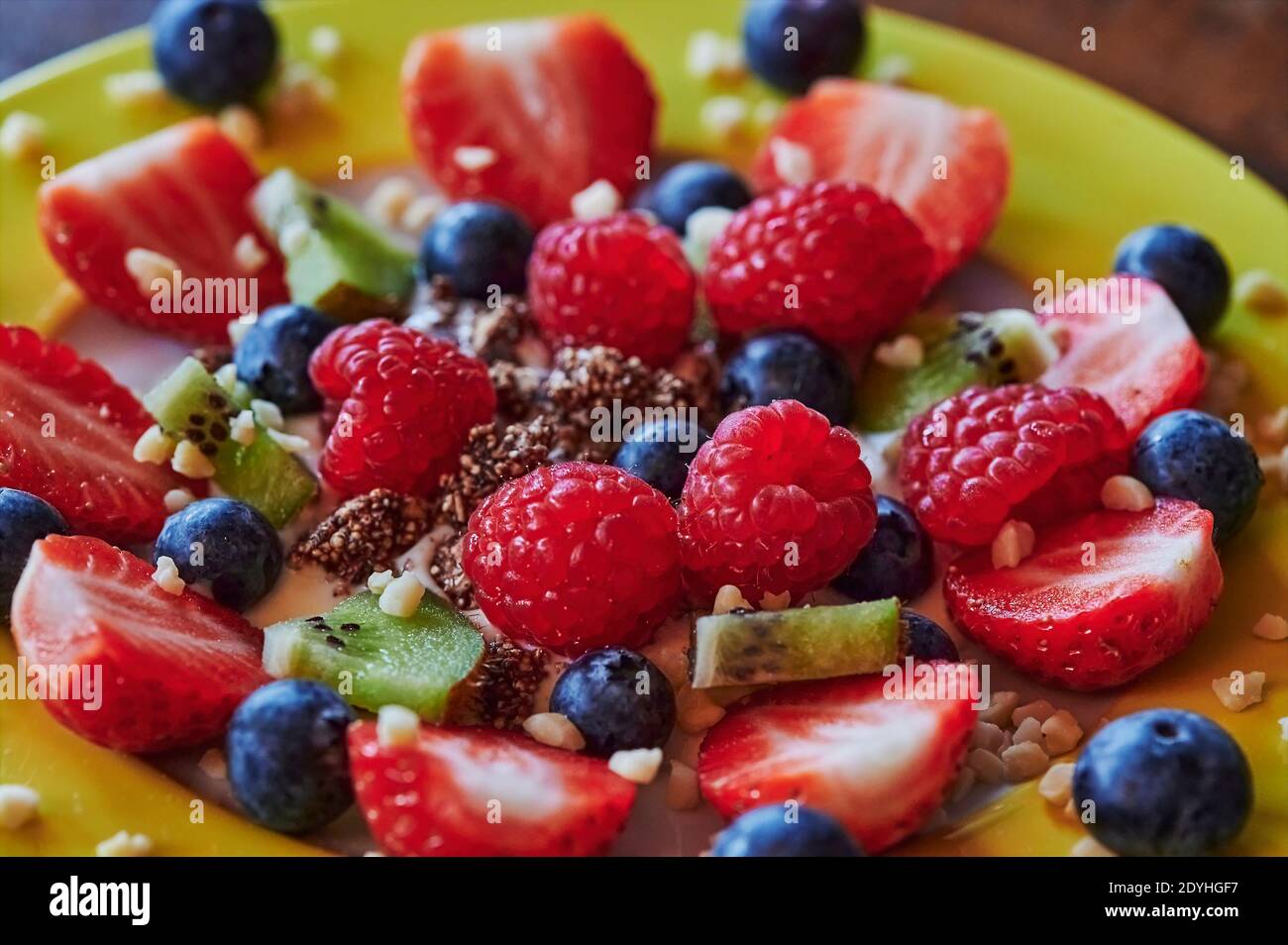 Various and colorful fruits as a healthy and vegan snack Stock Photo ...