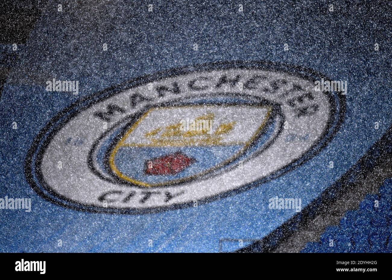 The rain comes down at the ground during the Premier League match at ...