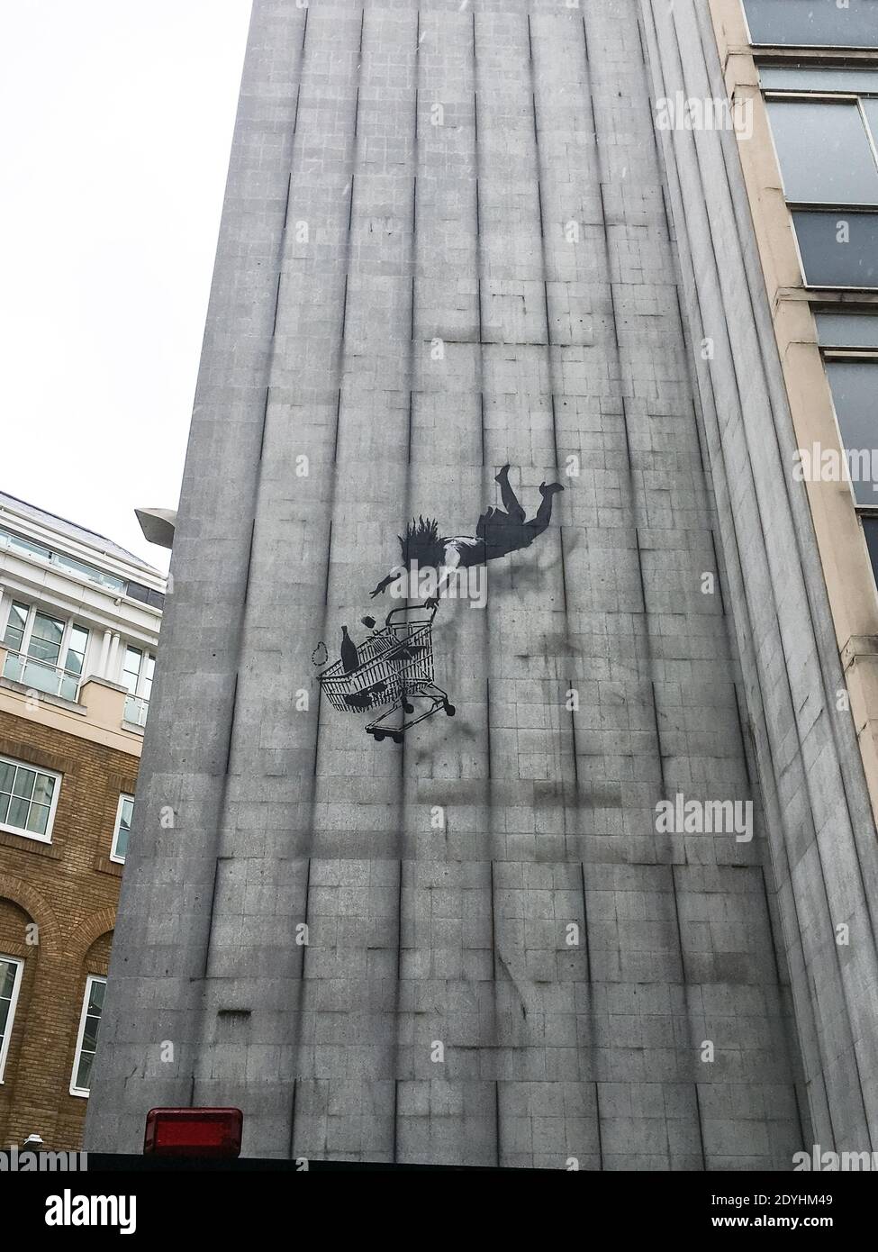 London, UK. 26 Jul, 2017. Late in the day the iconic Banksy Falling ...