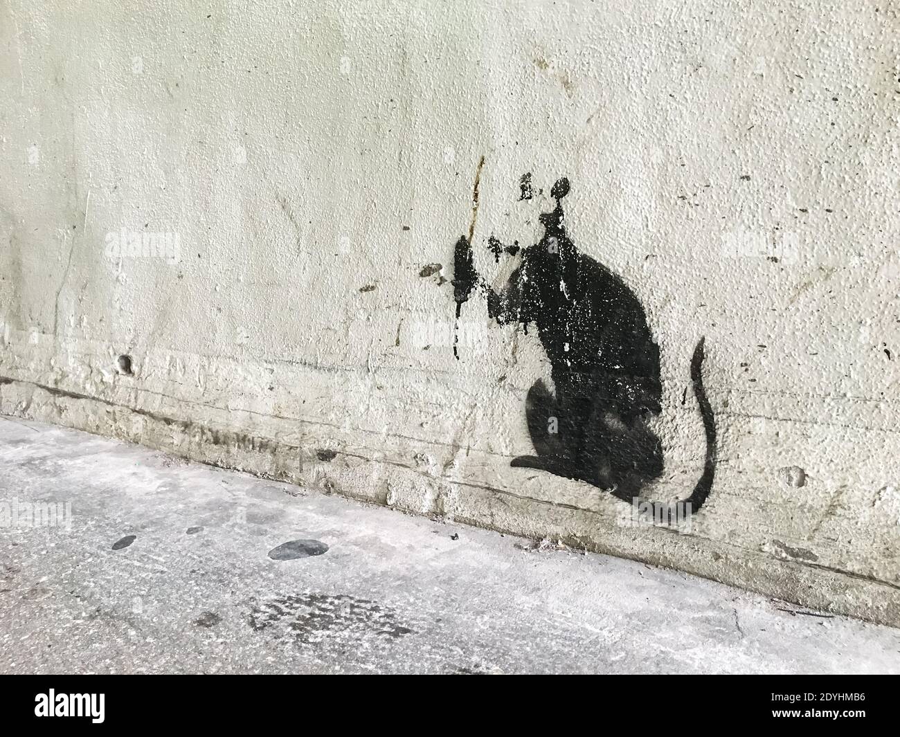 London, UK. 26 Jul, 2017. Late in the day the iconic Banksy Rat in ...
