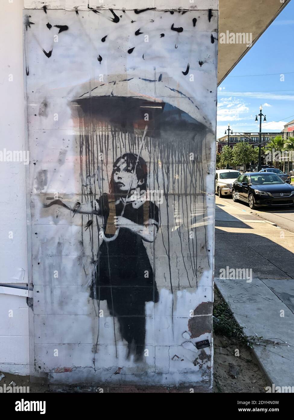New Orleans Usa 26 Oct 2018 Late In The Day The Iconic Banksy Rain Girl Just Outside The