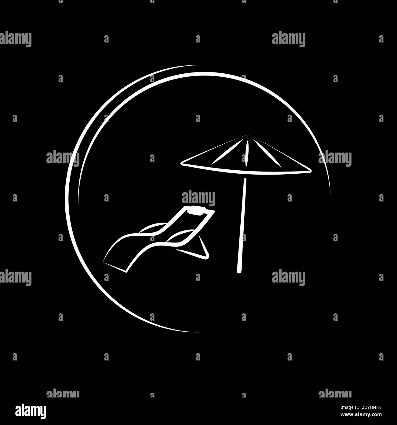 Relaxing white sand beach Stock Vector Images - Alamy