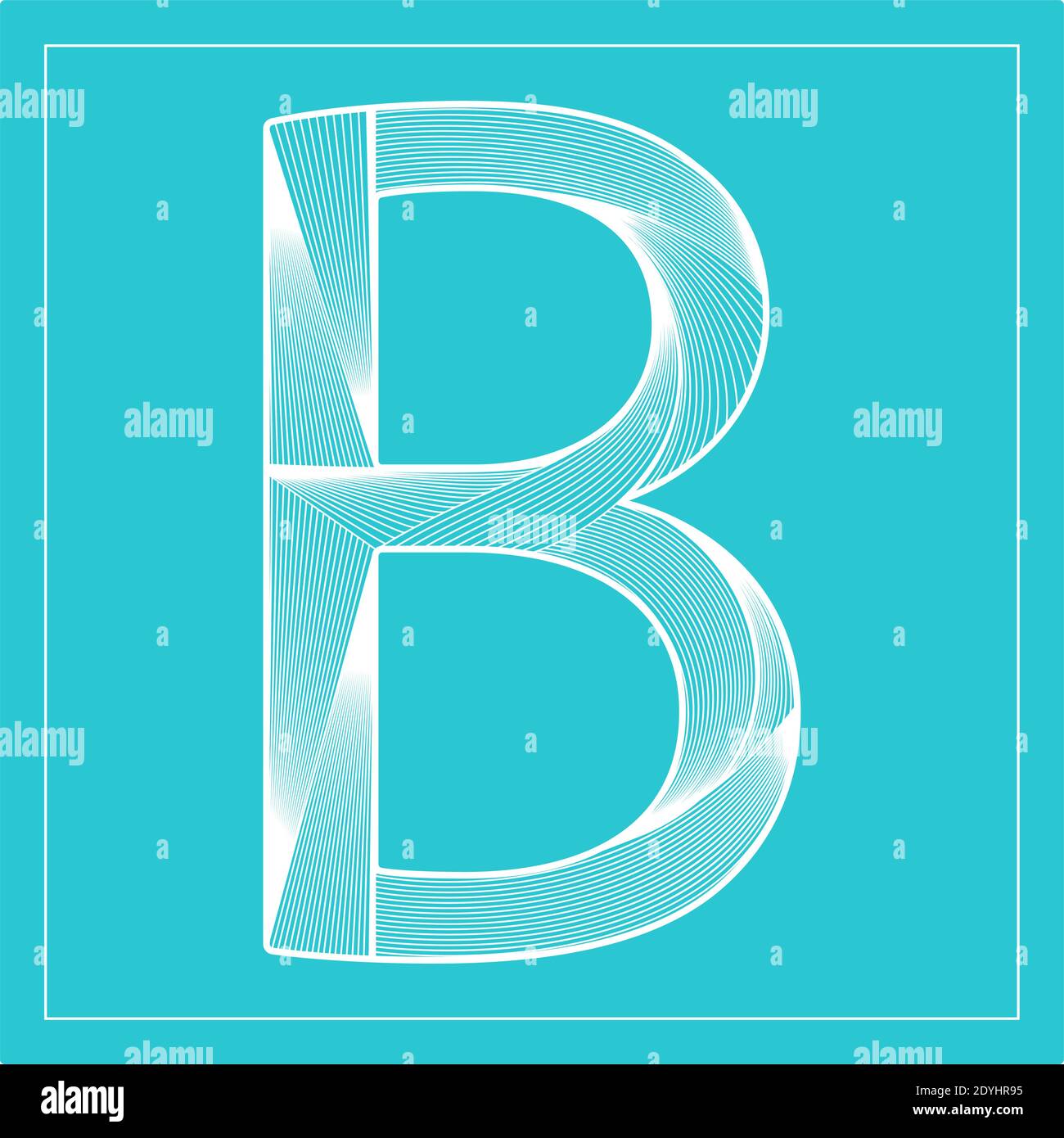 Decorative vector font. Beautiful stylized letter B. Isolated white ...