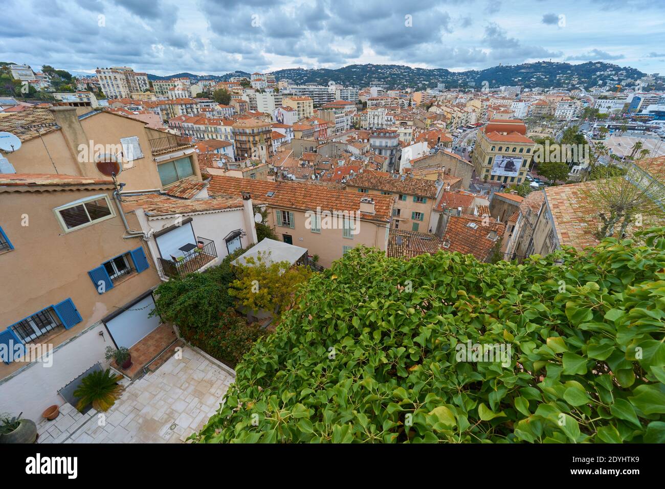 Cannes, France - April 06, 2019: Viewpoint over Cannes near the Church ...