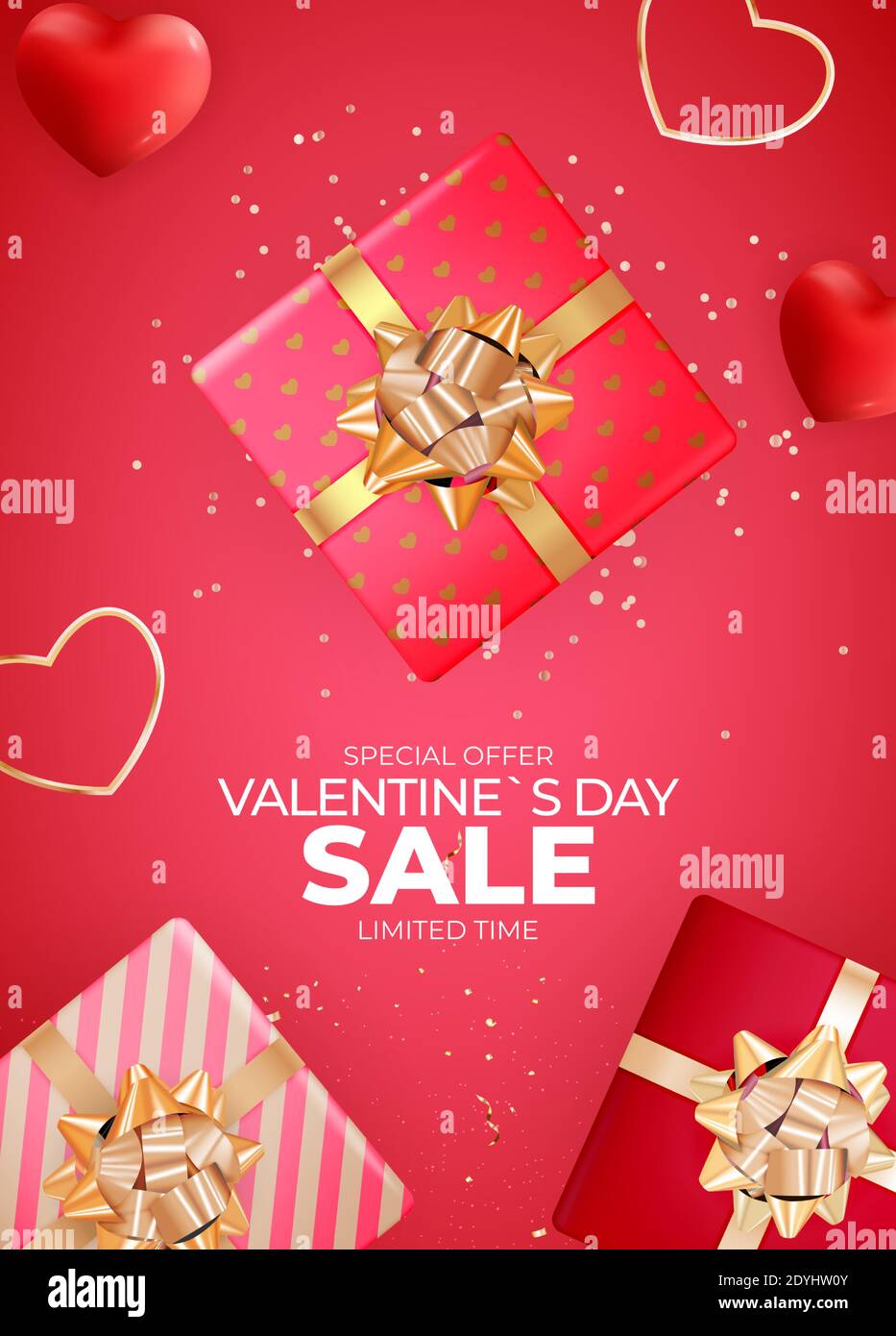 Valentine's Day Background Design. Template for advertising, web ...
