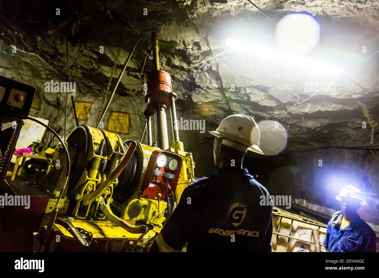 Underground in a gold mine in South Africa Stock Photo - Alamy