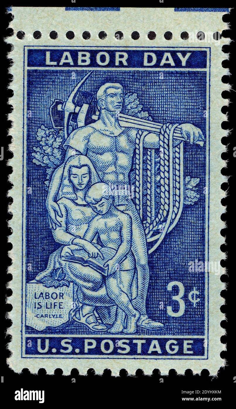 Labor Day 3c 1956 issue U.S. stamp Stock Photo - Alamy