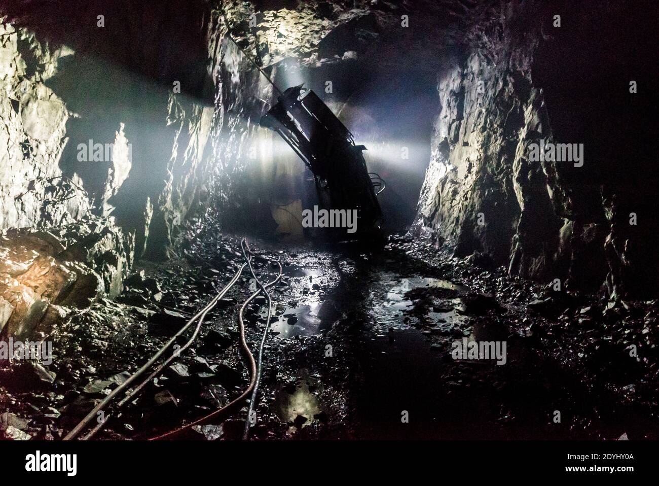 Underground in a gold mine in South Africa Stock Photo - Alamy
