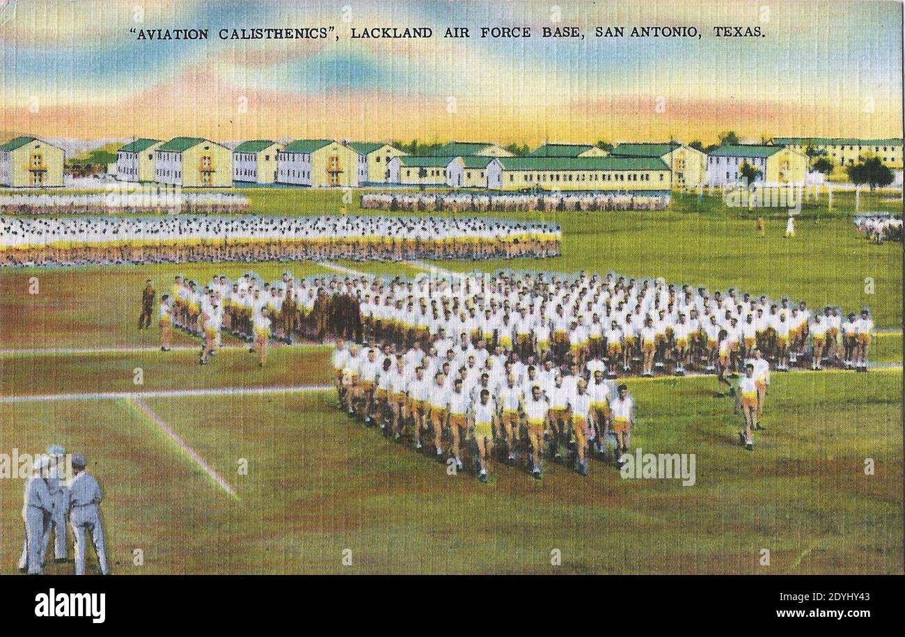 Lackland Air Force Base - Aviation Cadet Calisthenics Stock Photo - Alamy