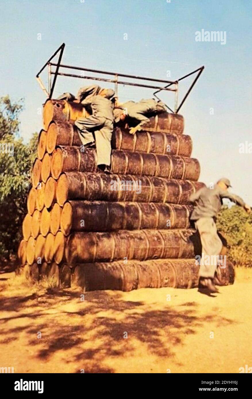 Lackland Air Force Base - Obstacle Course Barrel Climb Stock Photo - Alamy