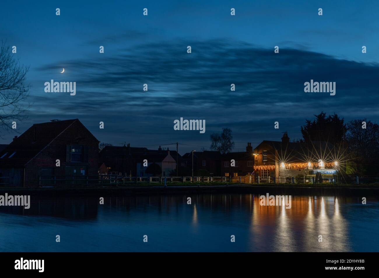 Hickling Basin with Old Wharf & Warehouse and local pub the Plough Inn ...