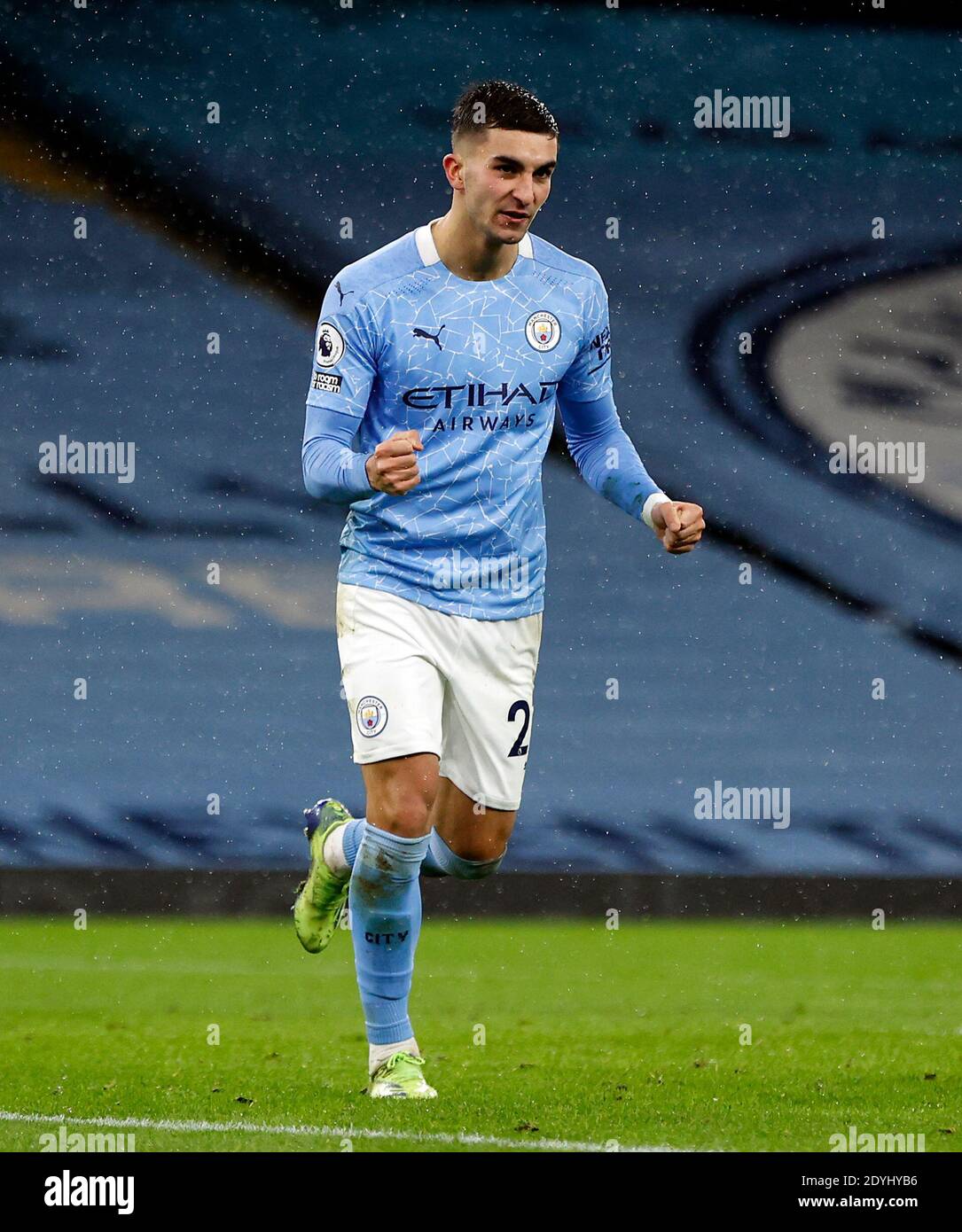 Manchester City's Ferran Torres celebrates scoring his side's second ...