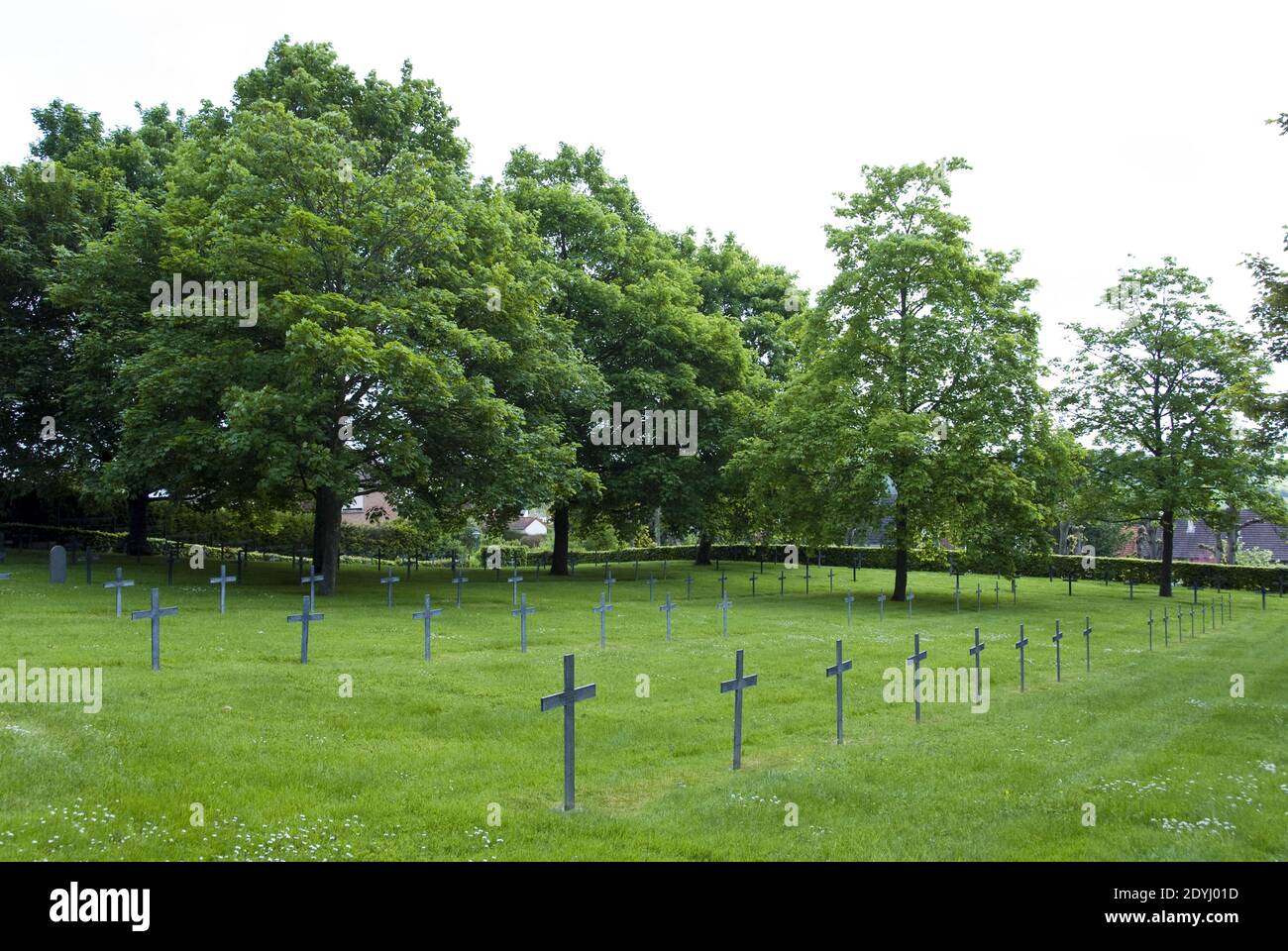 German WW1 soldier graves marked by iron crosses at Bray sur Somme ...