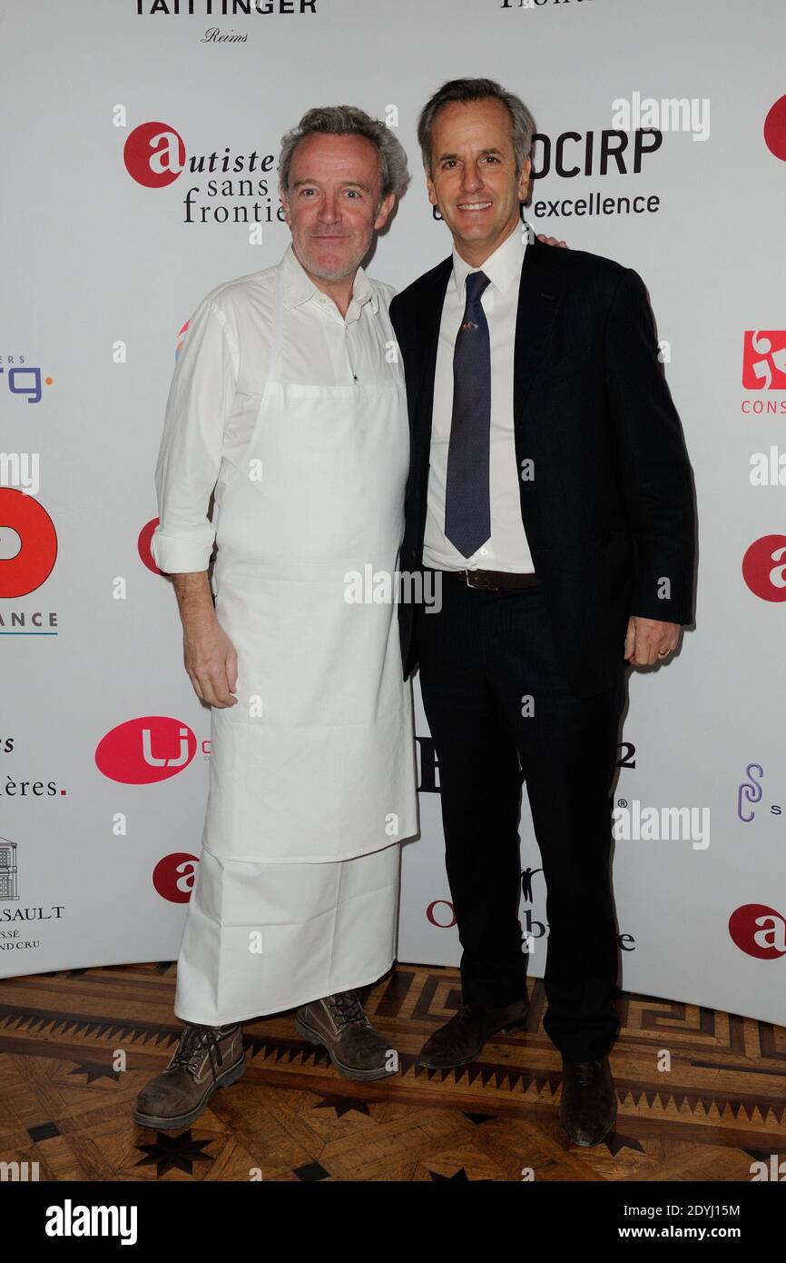 Alain Passard, Bernard de la Villardiere attending the 'Donnons Un ...