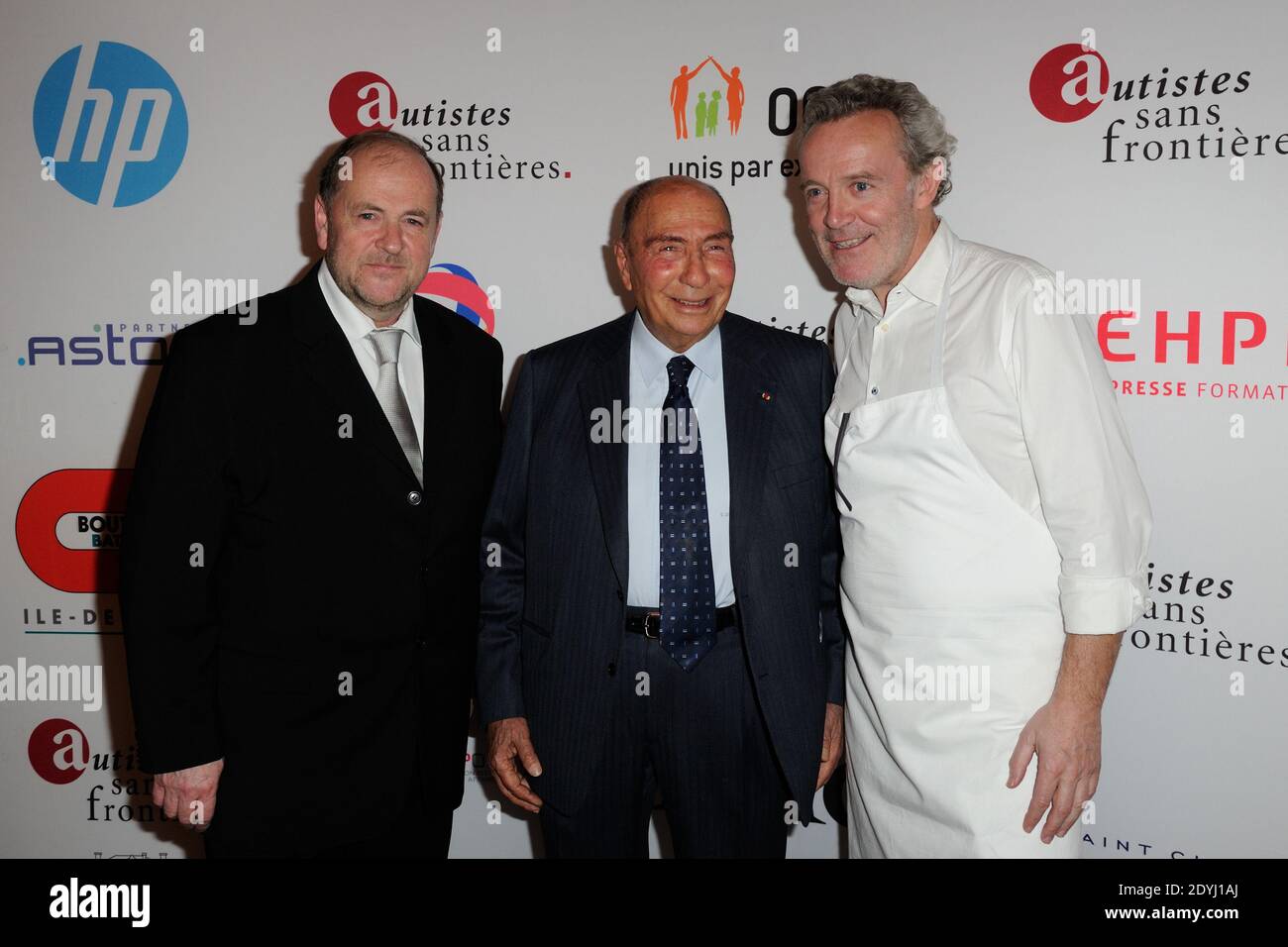 Vincent Gehrards, Serge Dassault , Alain Passard attending the 'Donnons ...