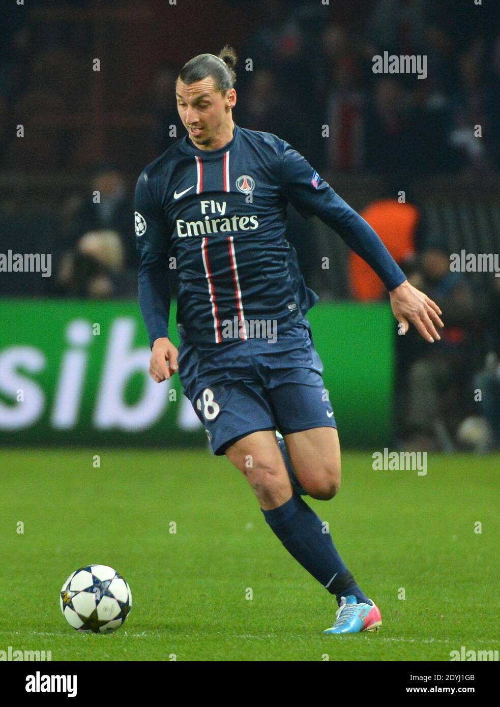 PSG's Zlatan Ibrahimovic during the UEFA Champions League Quarter-Final ...