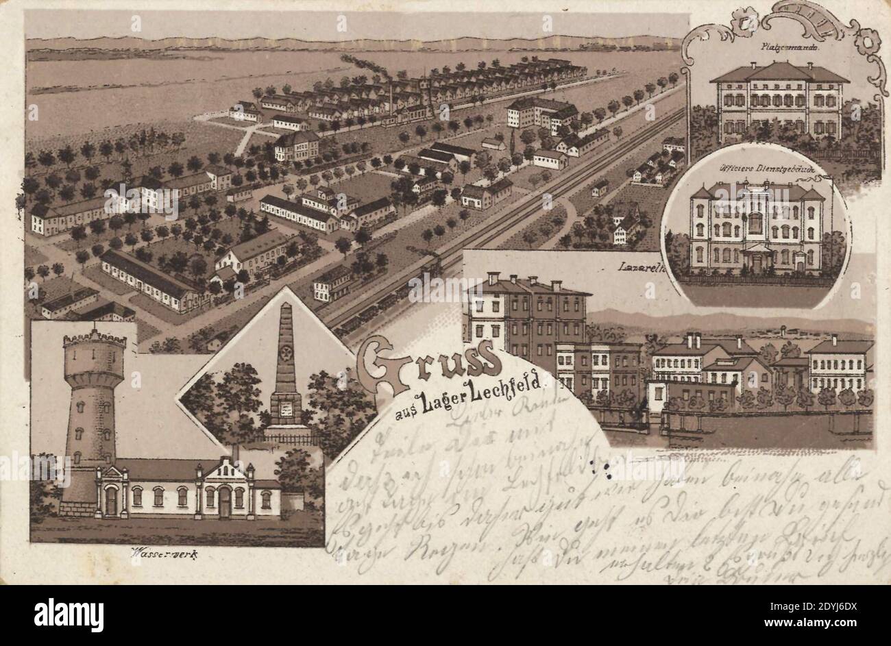 Lager Lechfeld, Bayern - Wasserwerk; Offiziers-Dienstgebäude; Lazarett ...