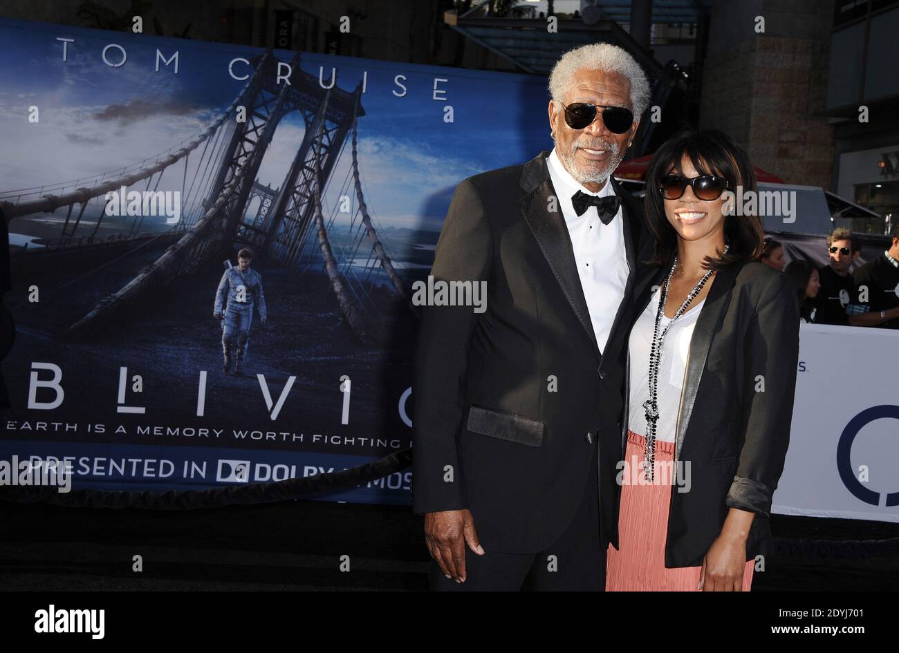 Morgan Freeman and daughter Morgana attend the "Oblivion" Premiere at ...