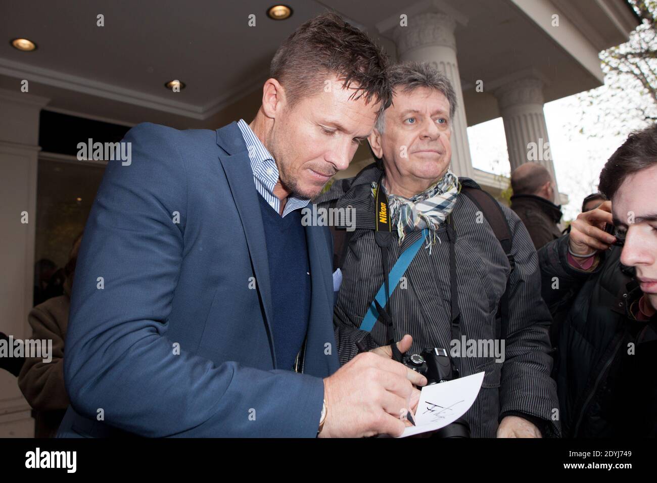 Felix Baumgartner arriving at the taping of the TV Show Vivement ...