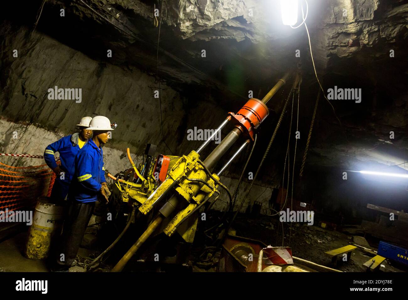 Underground in a gold mine in South Africa Stock Photo - Alamy