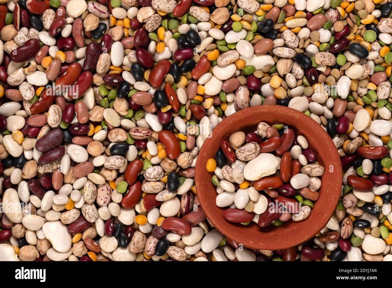 Mixed peas and beans for soup background and texture. Top view Stock ...