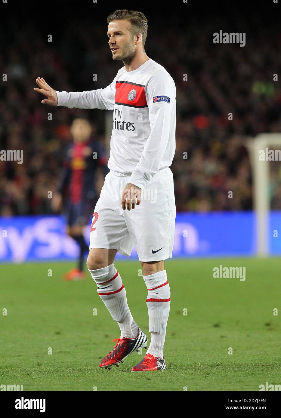 PSG's David Beckham during the UEFA Champions League Quarter-Final ...