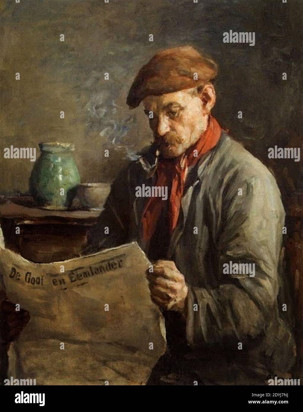 Laguna-Man reading the Gooi-en Eemlander Stock Photo - Alamy