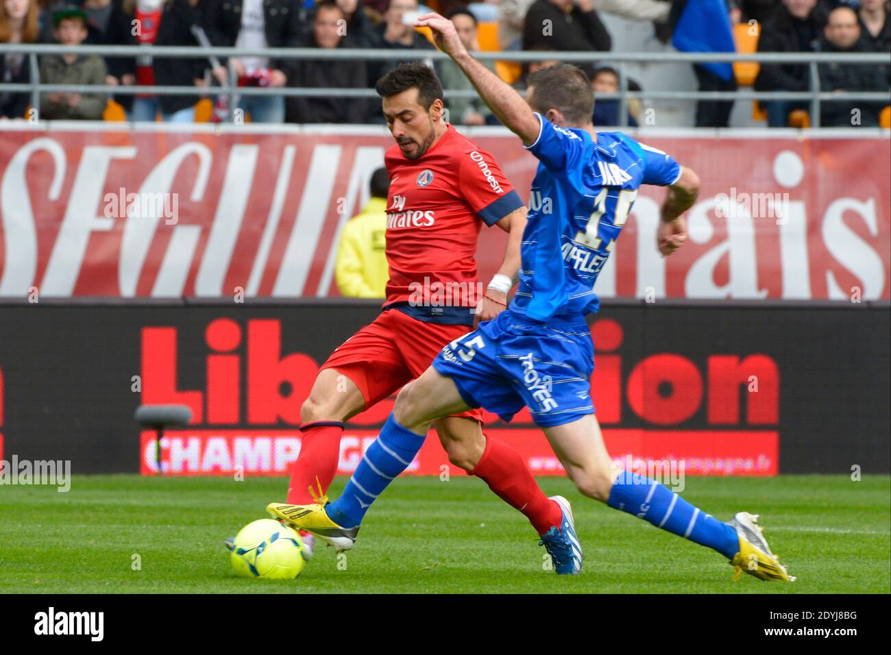 PSG's Ezequiel Lavezzi during the French First League soccer match ...