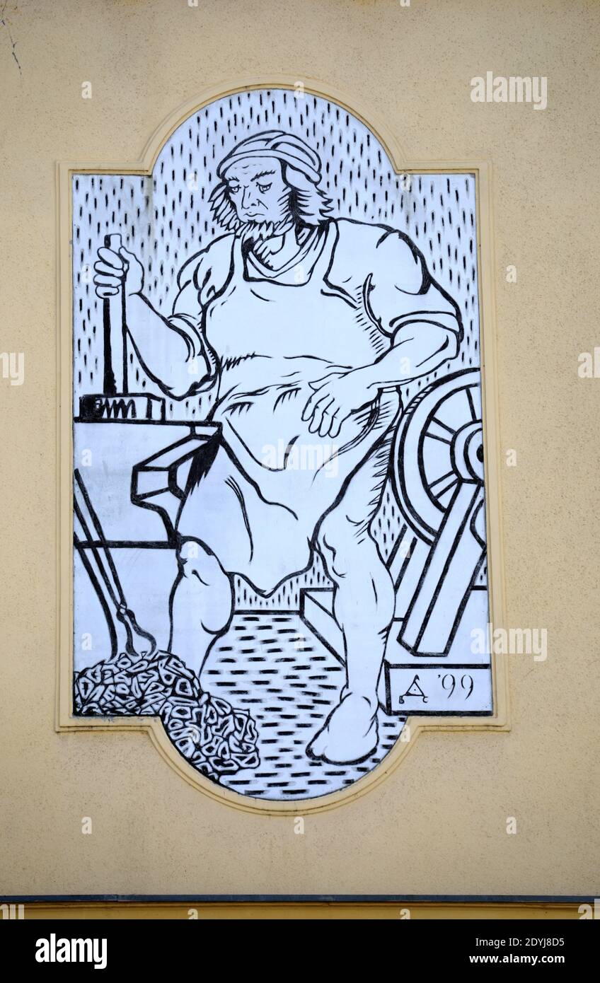 Architectural detail of the Chancery Building in Ljubljana which was ...