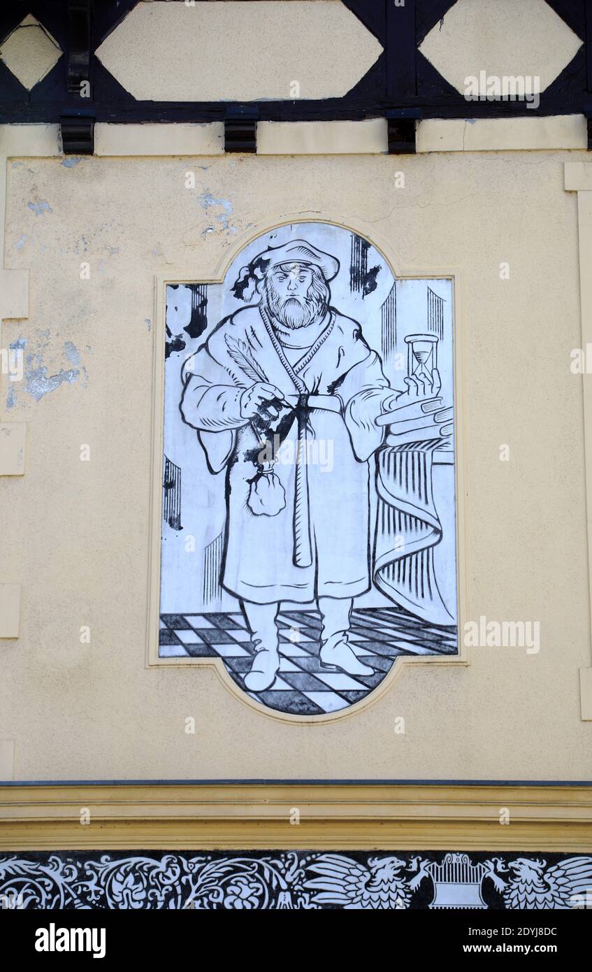 Architectural detail of the Chancery Building in Ljubljana which was ...