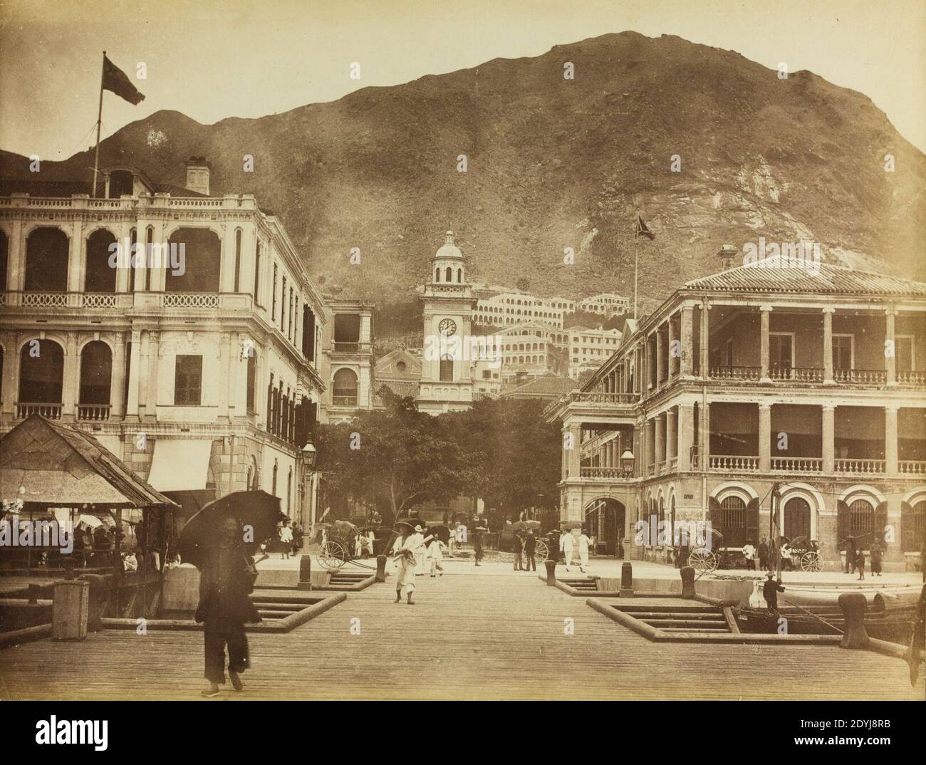 Lai Afong, buildings of Central and Mid-Levels from ferry stage, Hong ...