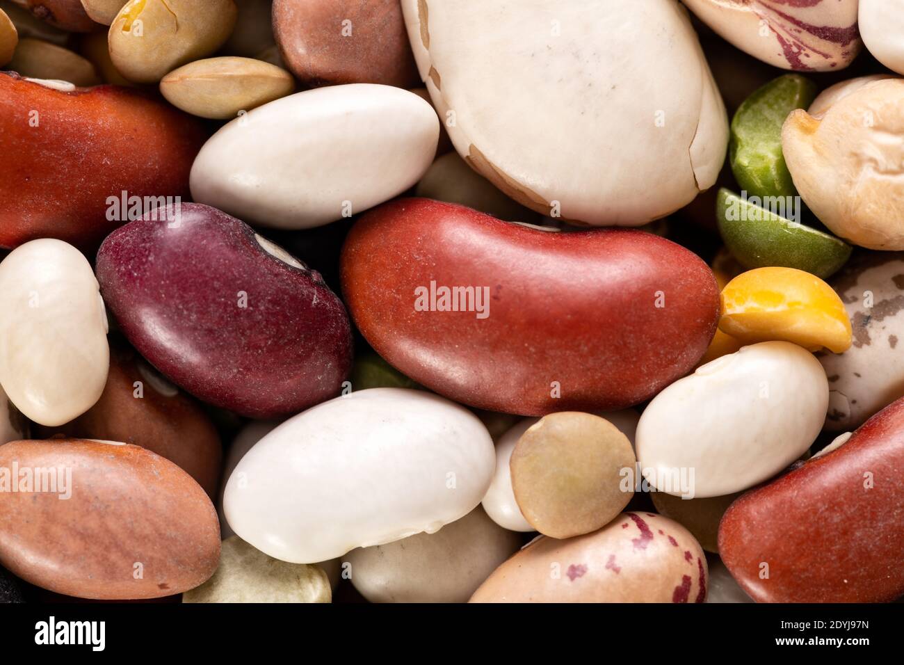 Mixed peas and beans for soup background and texture. Top view Stock ...