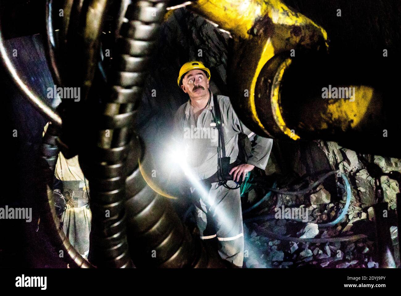 Underground in a gold mine in South Africa Stock Photo - Alamy