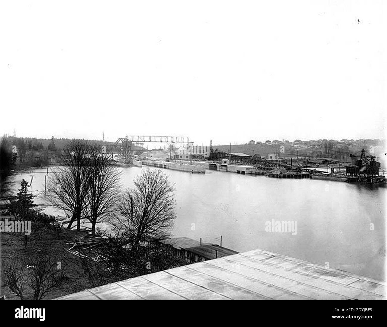 Lake Washington Ship Canal Hiram M Chittenden Locks construciton ca ...