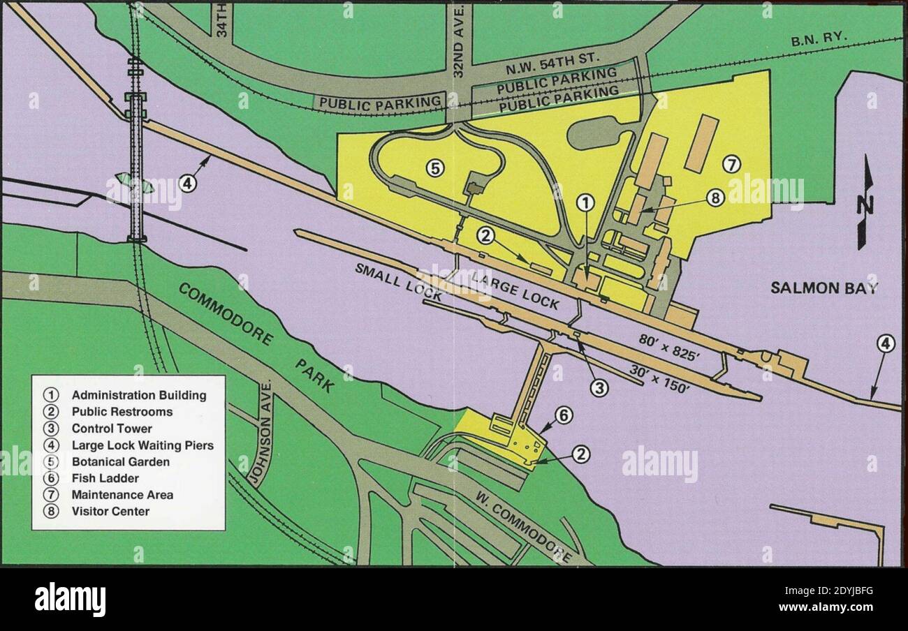 Lake Washington Ship Canal Fish Ladder pamphlet 03 Stock Photo - Alamy