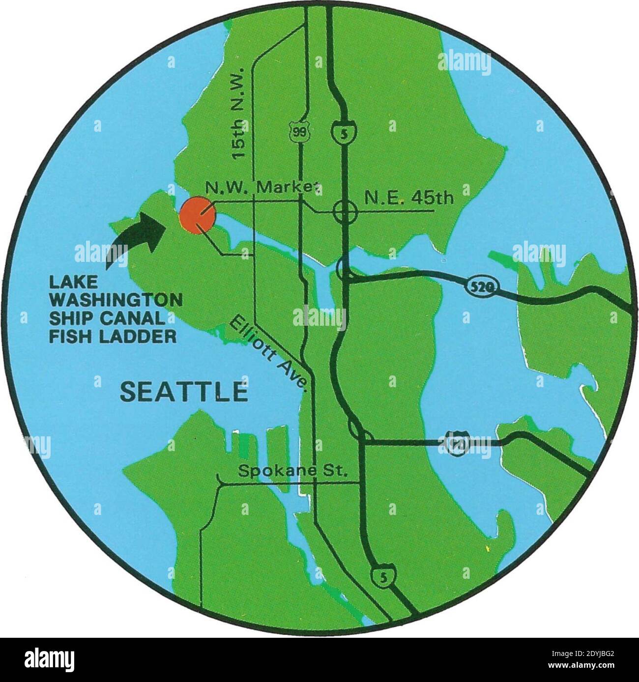 Lake Washington Ship Canal Fish Ladder pamphlet 04 Stock Photo - Alamy