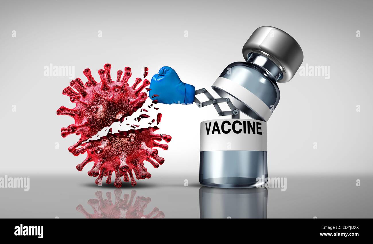 Vaccine fighting virus and vaccination concept as medicine producing ...