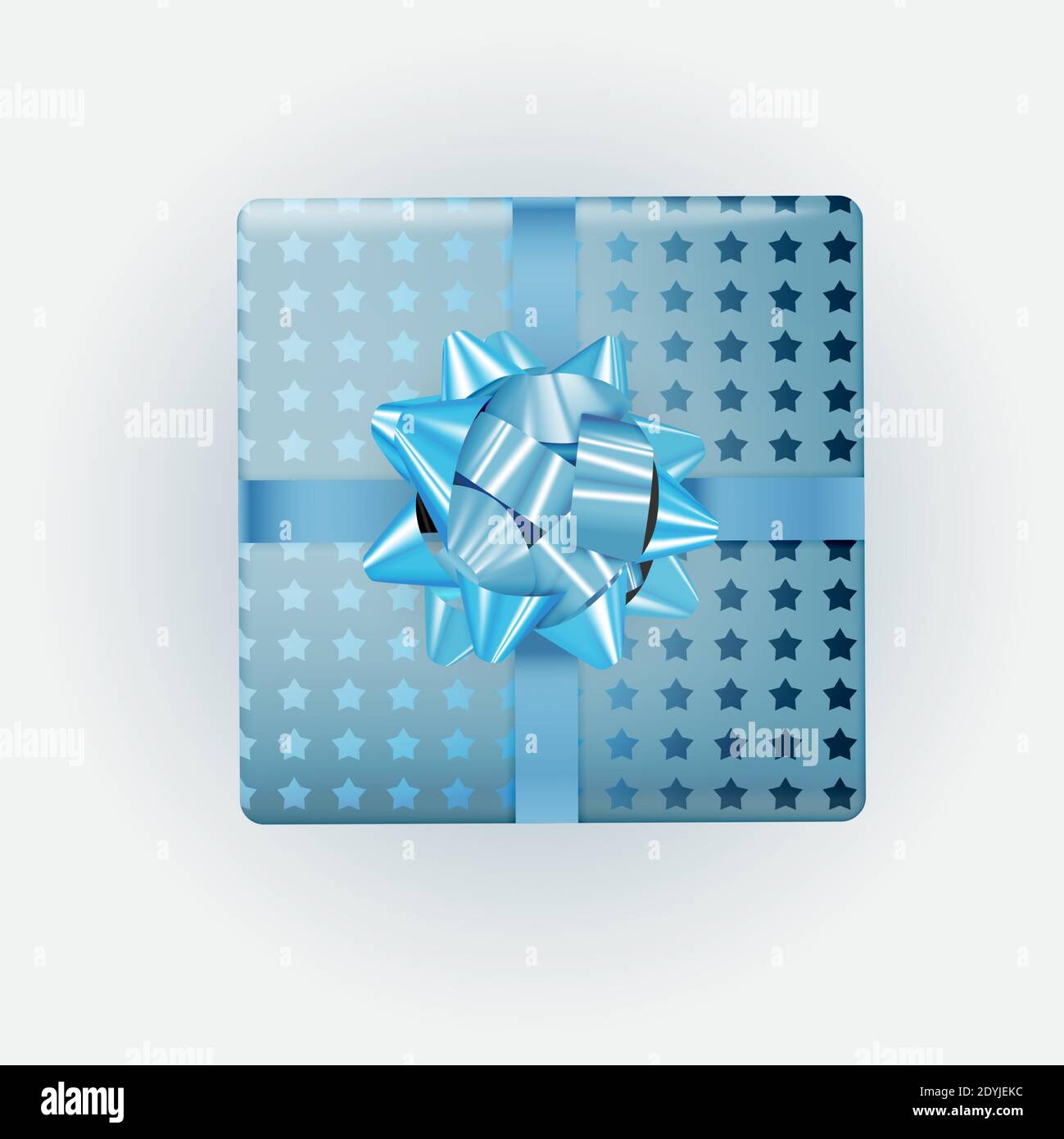 Blue Gift Box with Bow and Ribbon. Vector Illustration Stock Vector ...