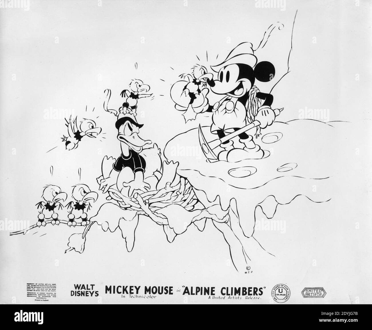 WALT DISNEY's DONALD DUCK and MICKEY MOUSE in ALPINE CLIMBERS 1936 ...