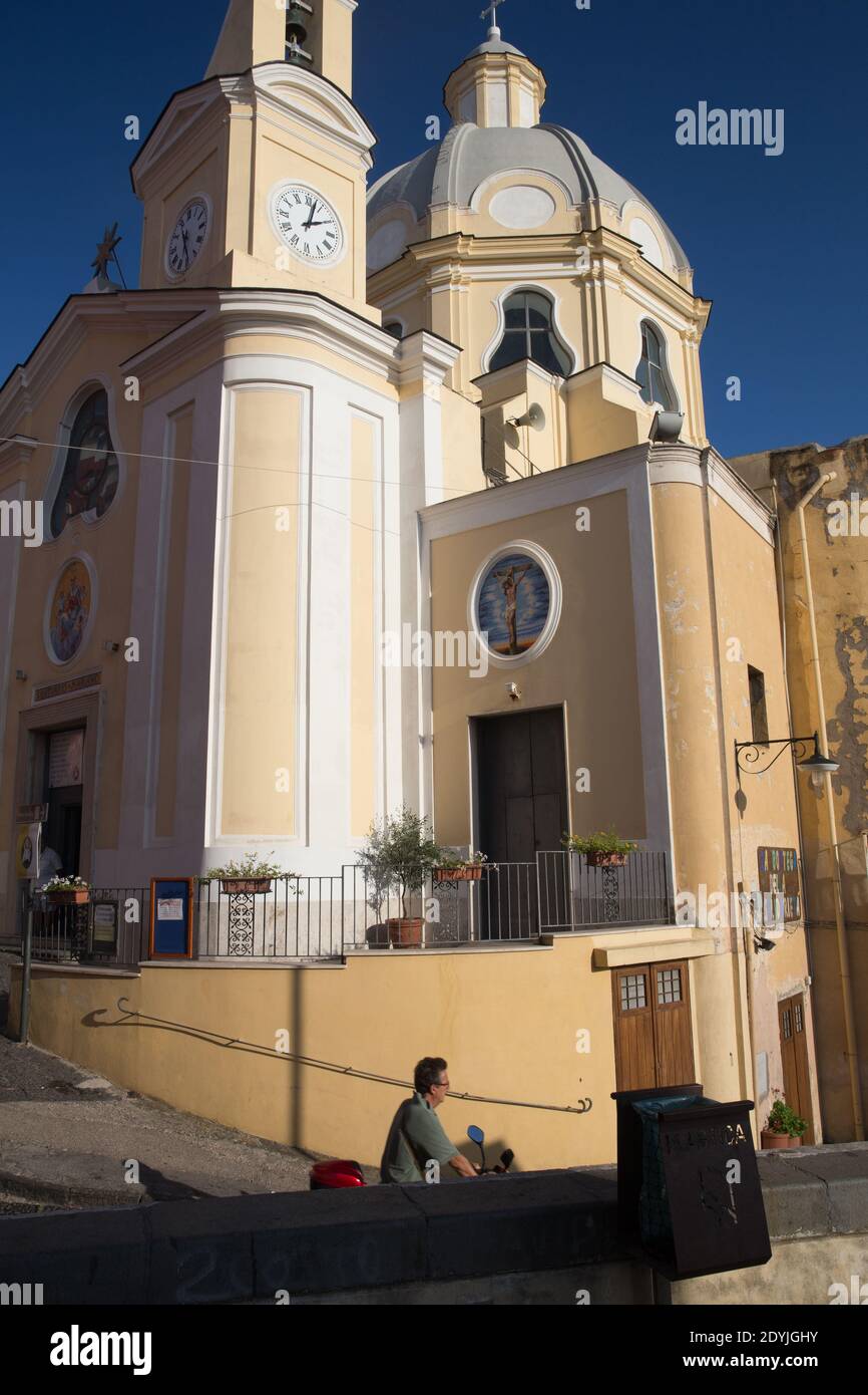Procida Italy The yellow stucco Church of our Lady Grace (Santuario ...