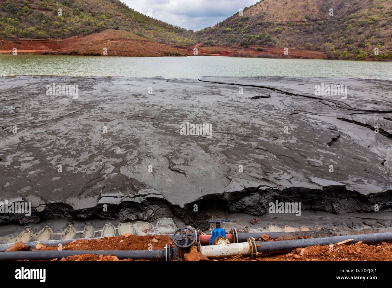 Gold Ore Processing Slag Dam Stock Photo - Alamy