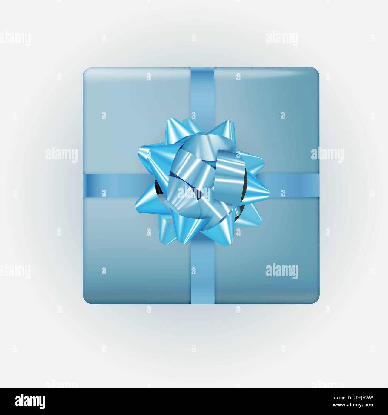 Blue Gift Box with Bow and Ribbon. Vector Illustration Stock Vector ...