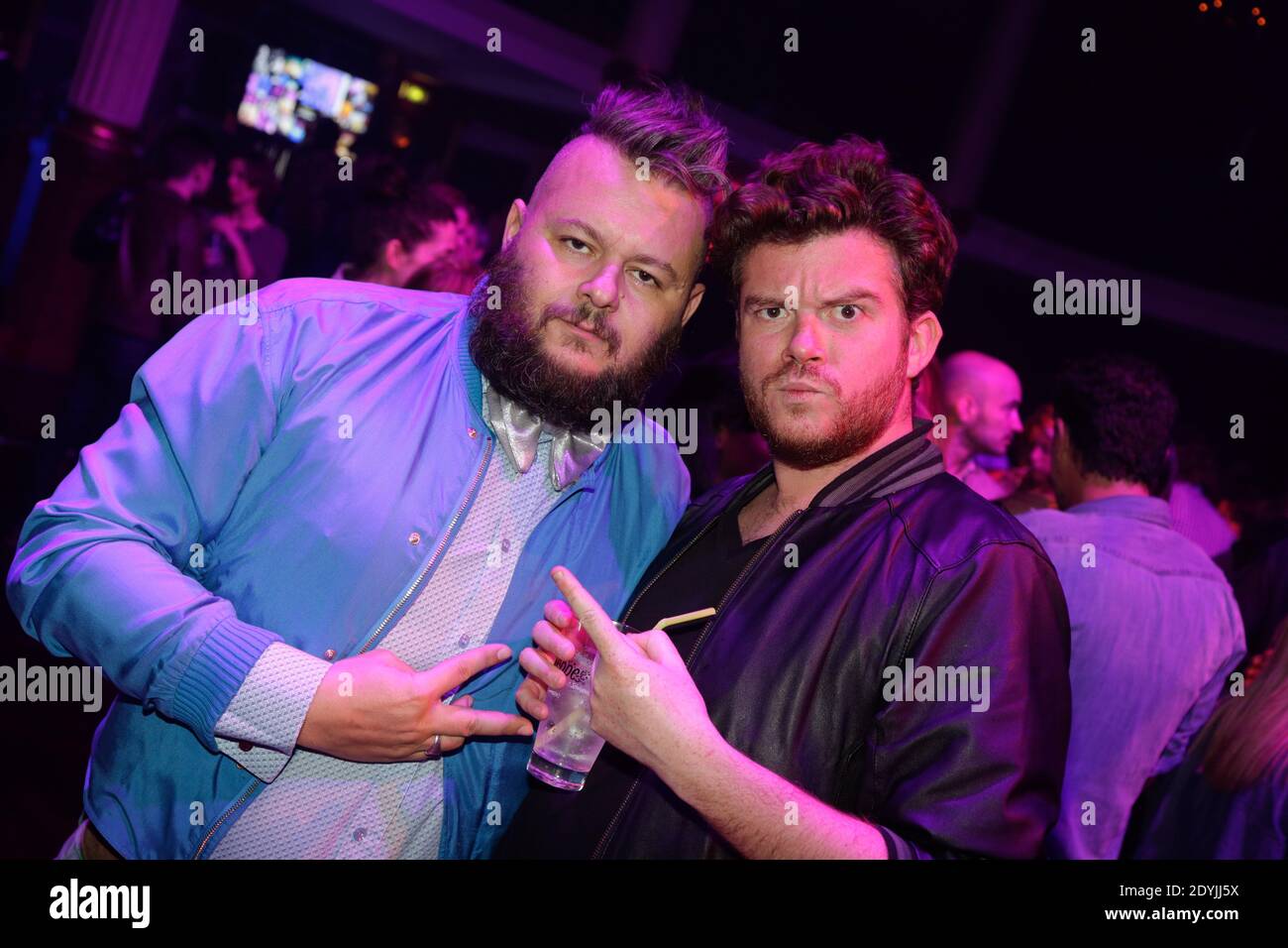 Greg Boust and Cedric Couvez attending the Villa Schweppes launch party ...