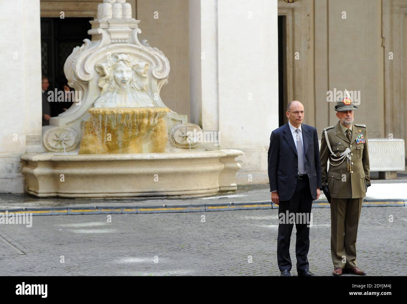 Italy's new Prime Minister Enrico Letta met outgoing Prime Minister ...